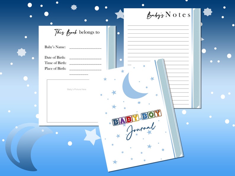 Baby Boy Planner Printable Digital Download Baby Book Memories - Etsy