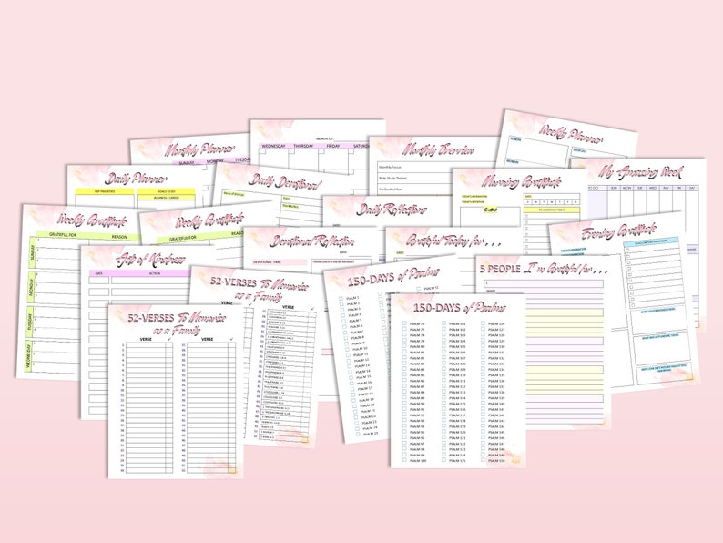 Faith Planner Bible Journal Printable Devotional Planner Bible Study ...