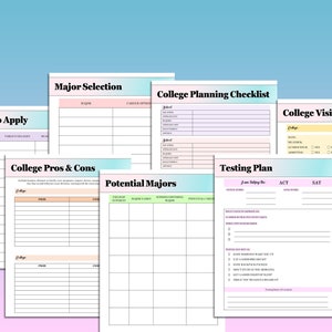 College Planning Checklist Printable Planner College Visit Student ...