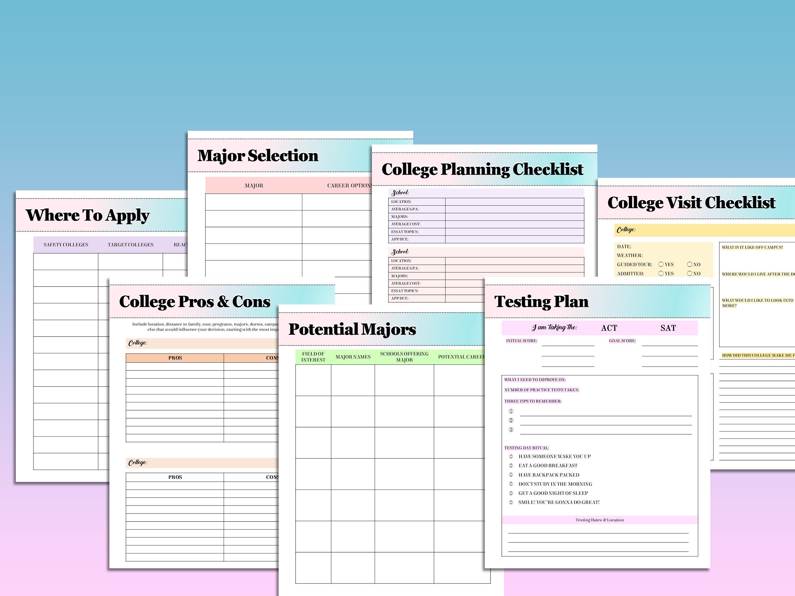 College Planning Checklist Printable Planner College Visit - Etsy
