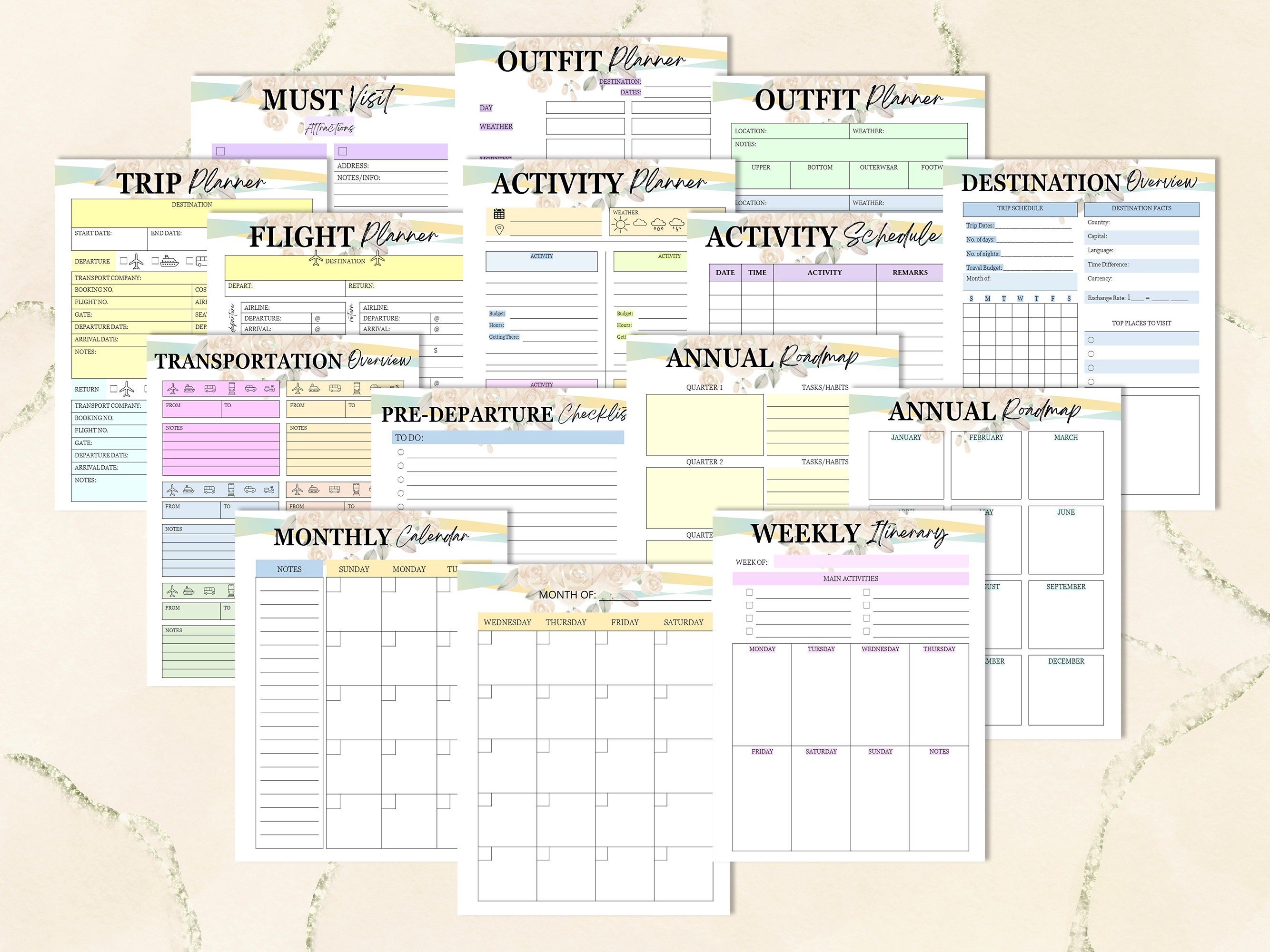 Vacation Planner Planning Journal Hotel Mountain Beach Cruise - Etsy