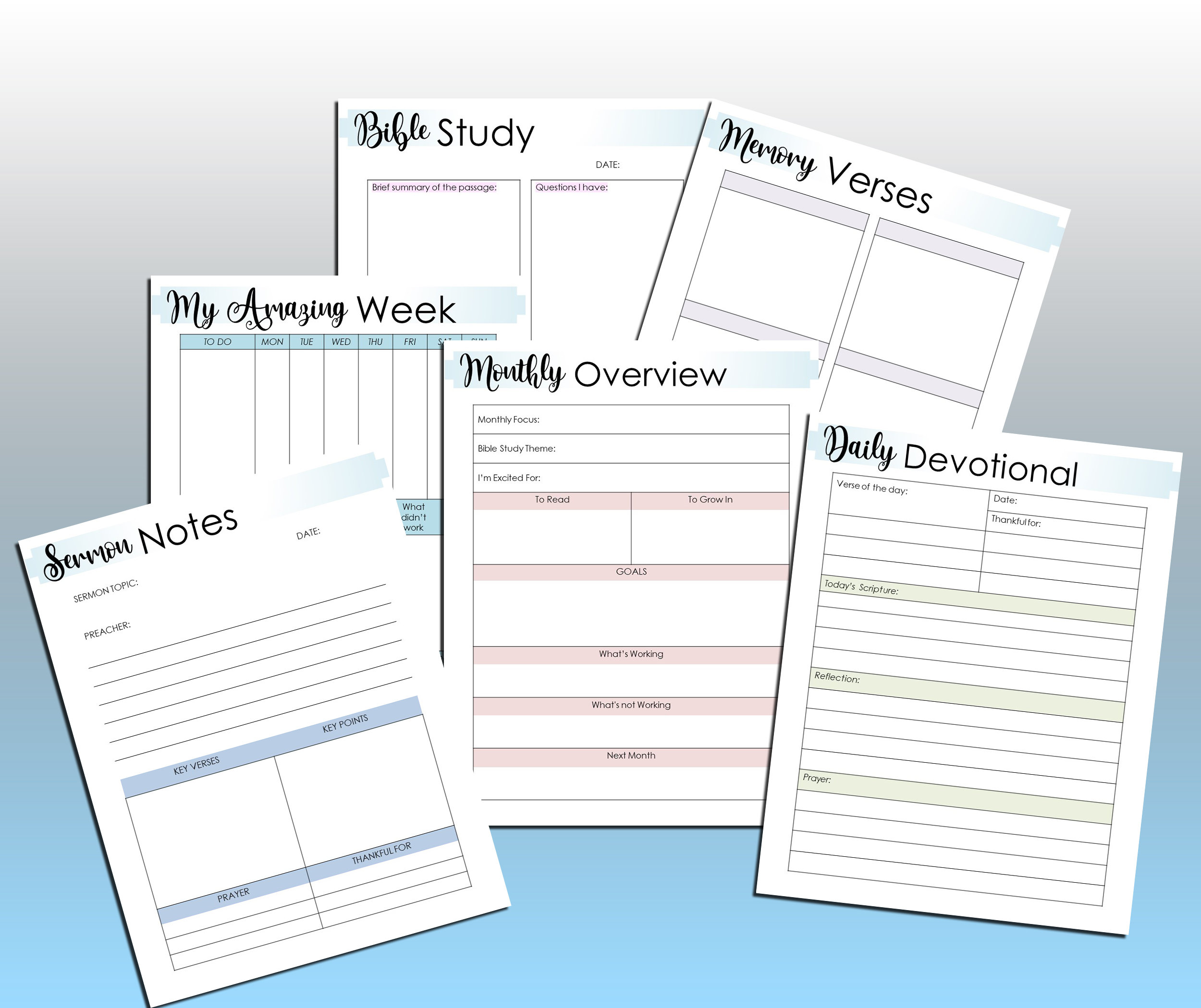 Devotional Journal Printable Bible Study Planner Prayer - Etsy