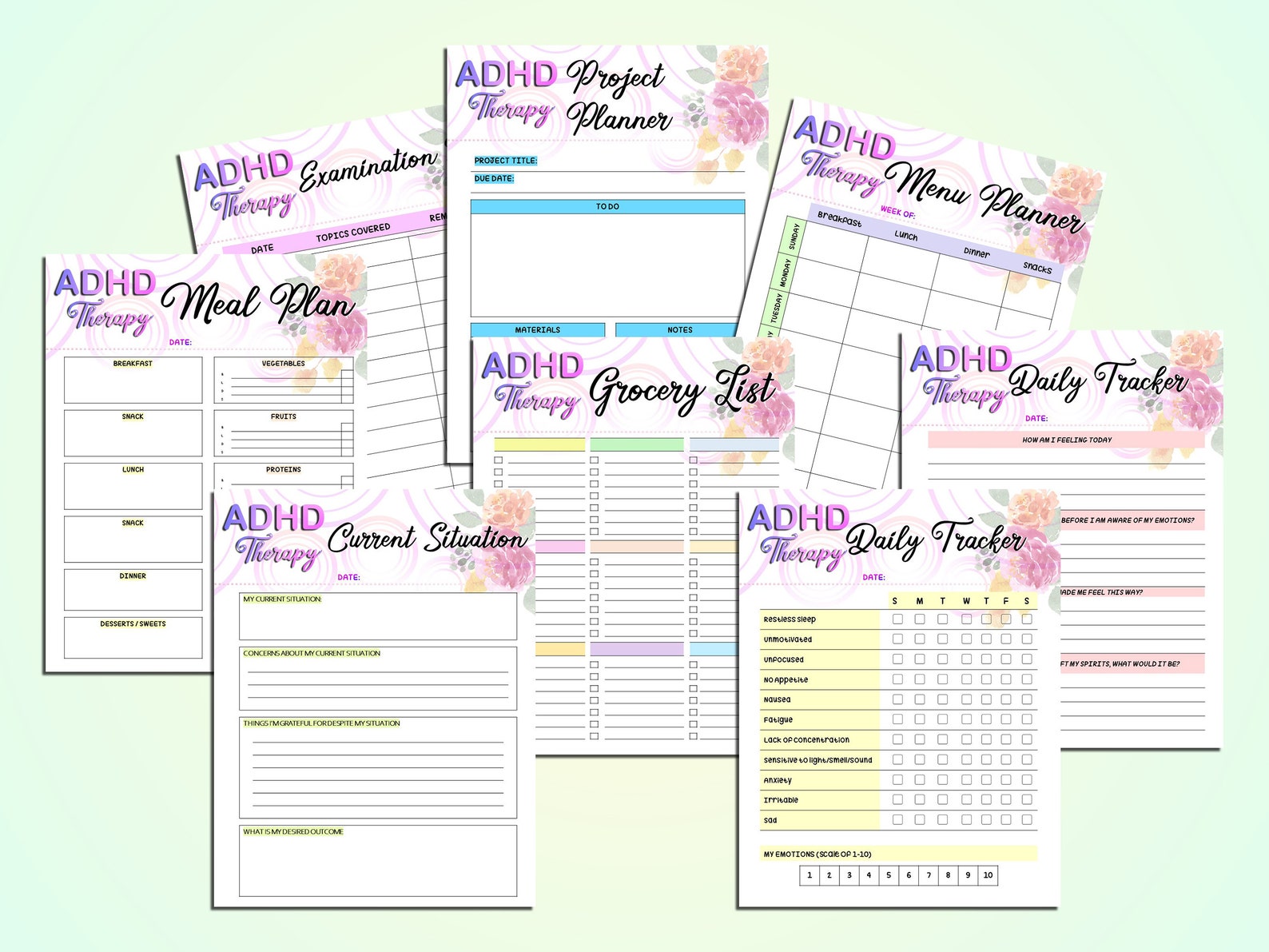 Ultimate ADHD Therapy Planner ADD Printable School Project Digital ...