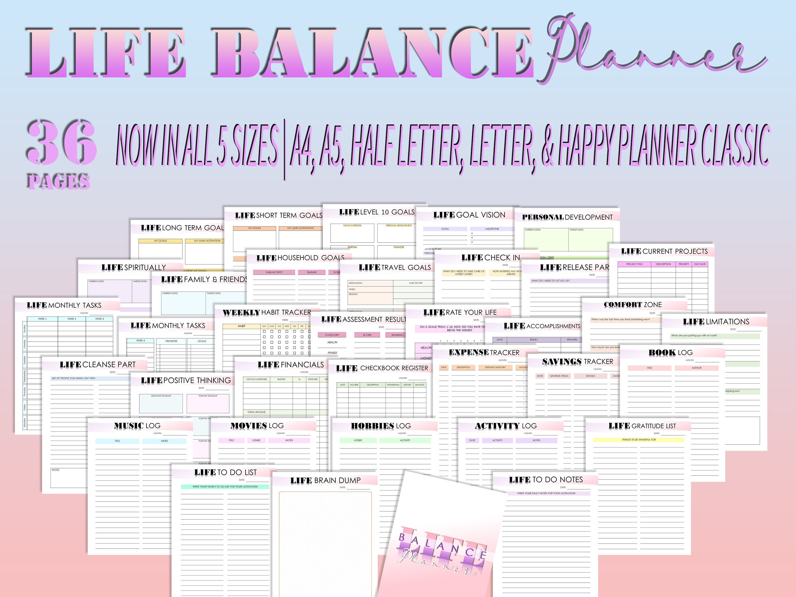Life Balance Planner Self Care Self Improvement Journal - Etsy