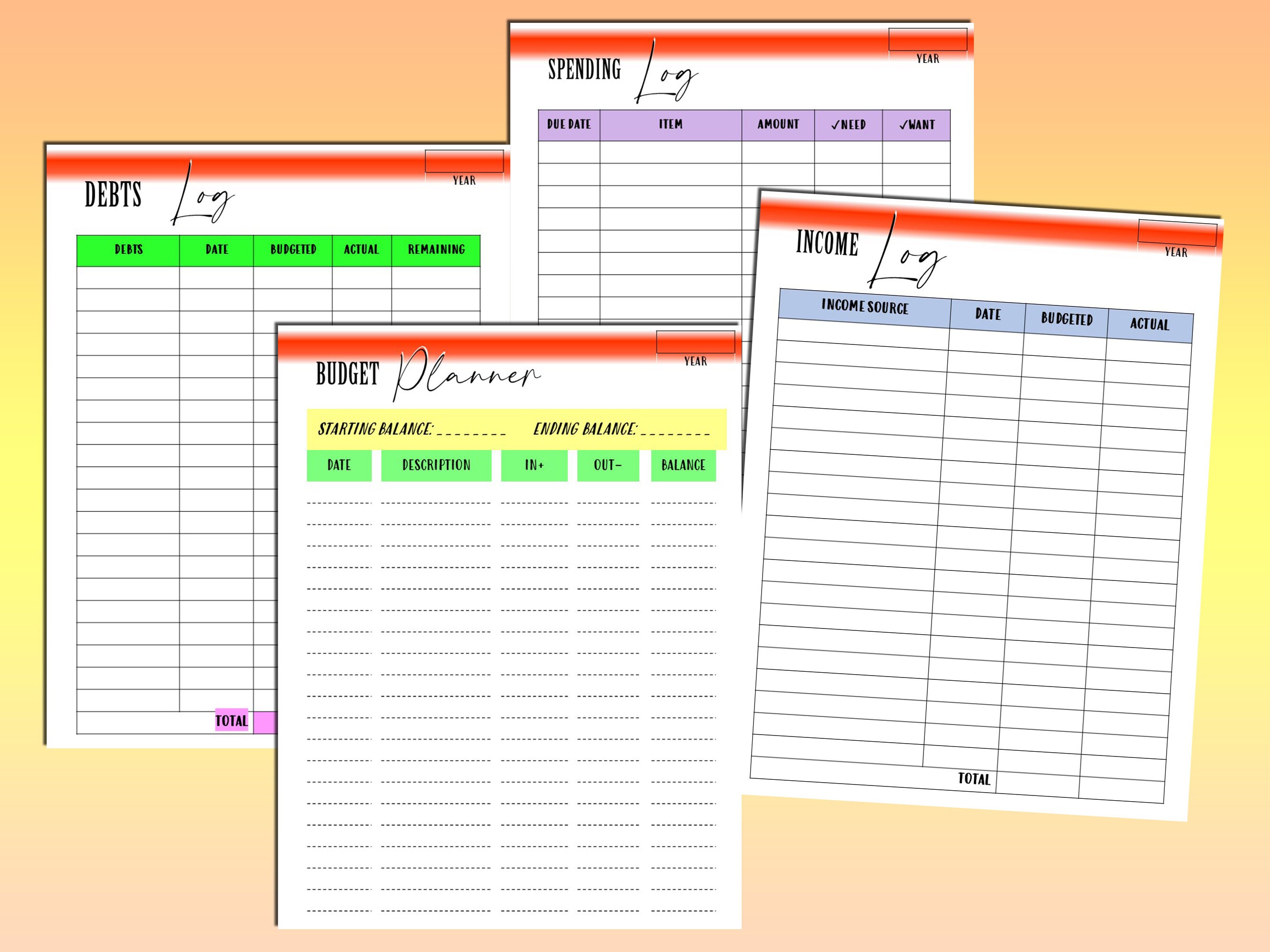 Savings Planner Printable Finance Digital Download Bill Tracker Tracker ...