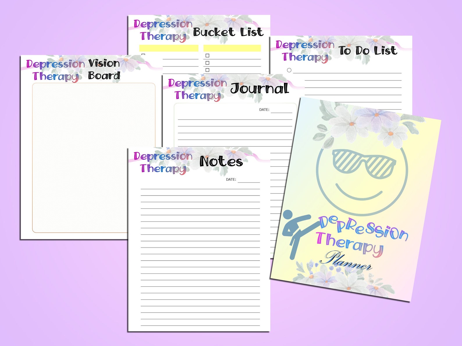 Depression Therapy Journal Mood Tracker Anxiety Planner - Etsy