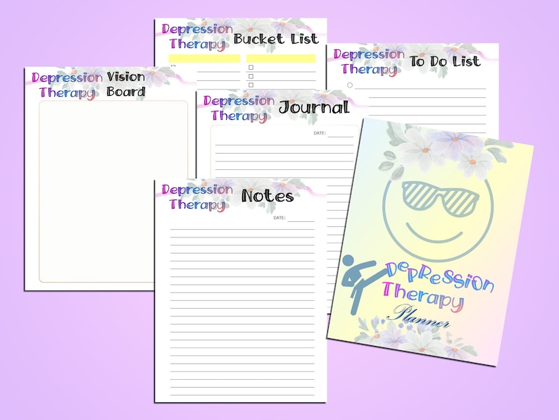 Depression Therapy Journal Mood Tracker Anxiety Planner - Etsy