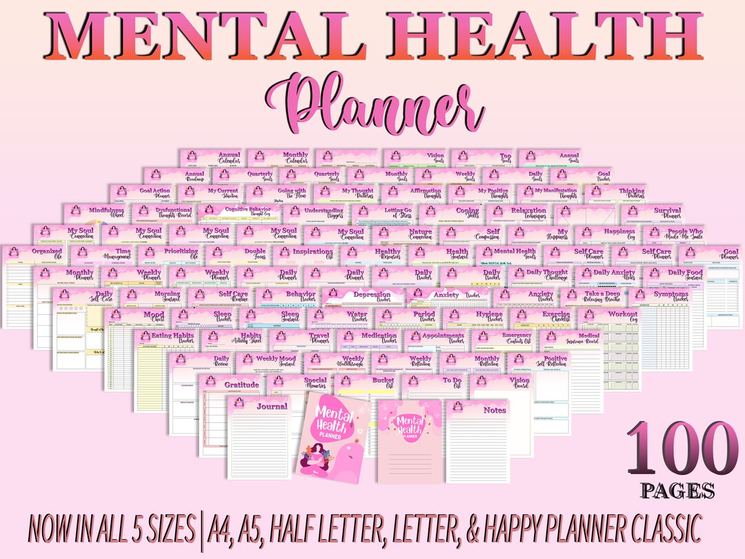 2025 Mental Health Planner Wellness Self Care Life Printable ...