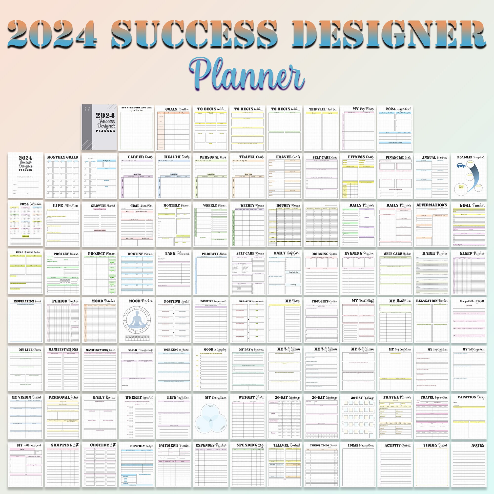 2024 Success Planner Life Planner Self Care Journal Goals - Etsy