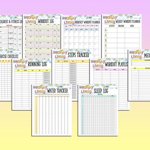 Healthy Living Planner Wellness Tracker Self Care Weight Loss Fitness ...
