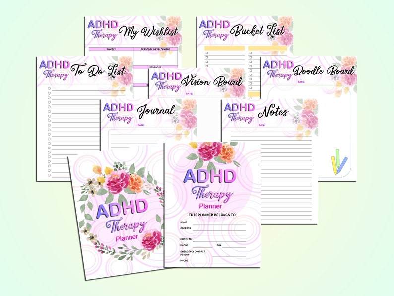 Ultimate ADHD Therapy Planner ADD Printable School Project Digital ...