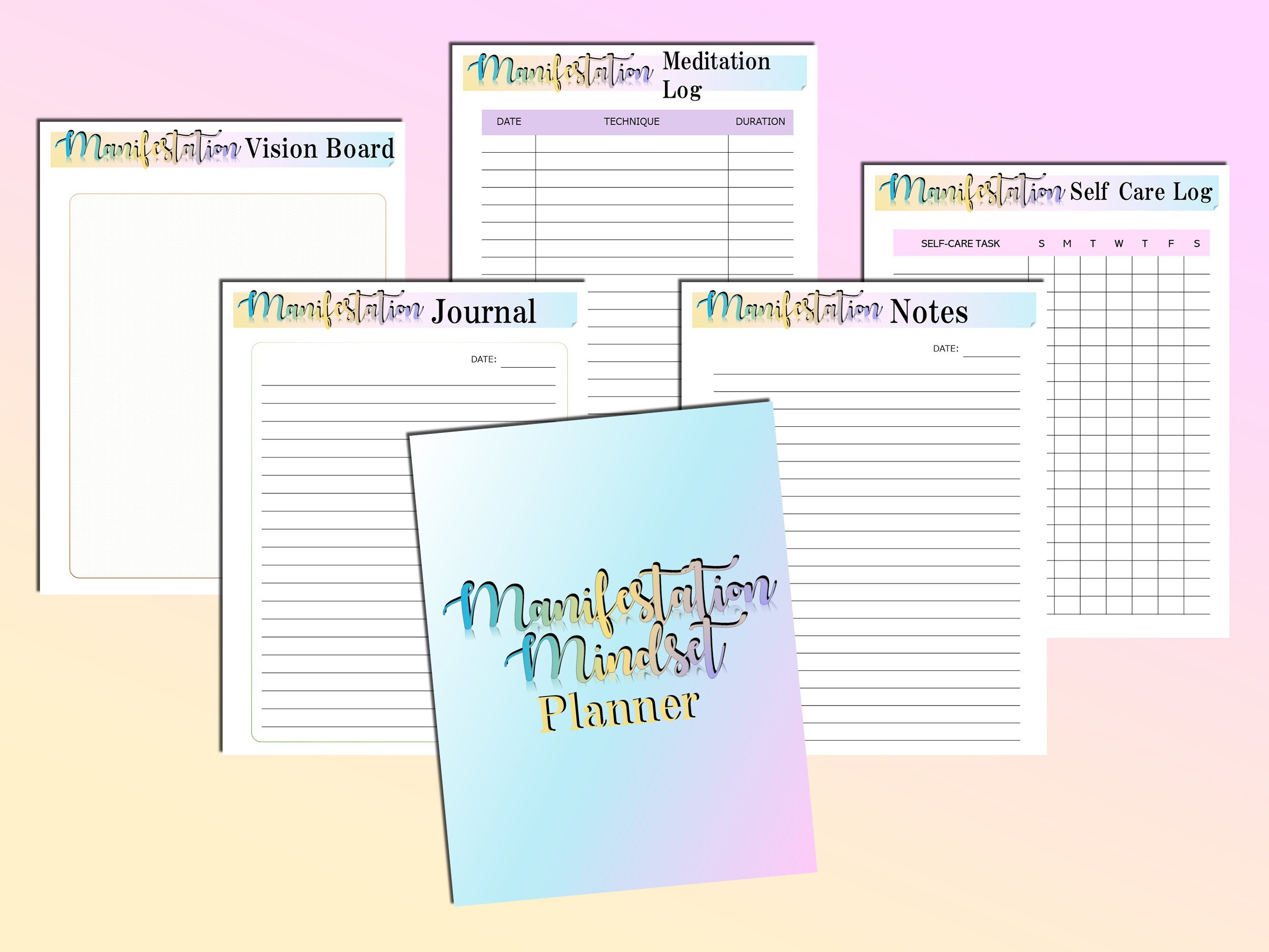 Manifestation Journal Intentions Planner Printable Law of - Etsy