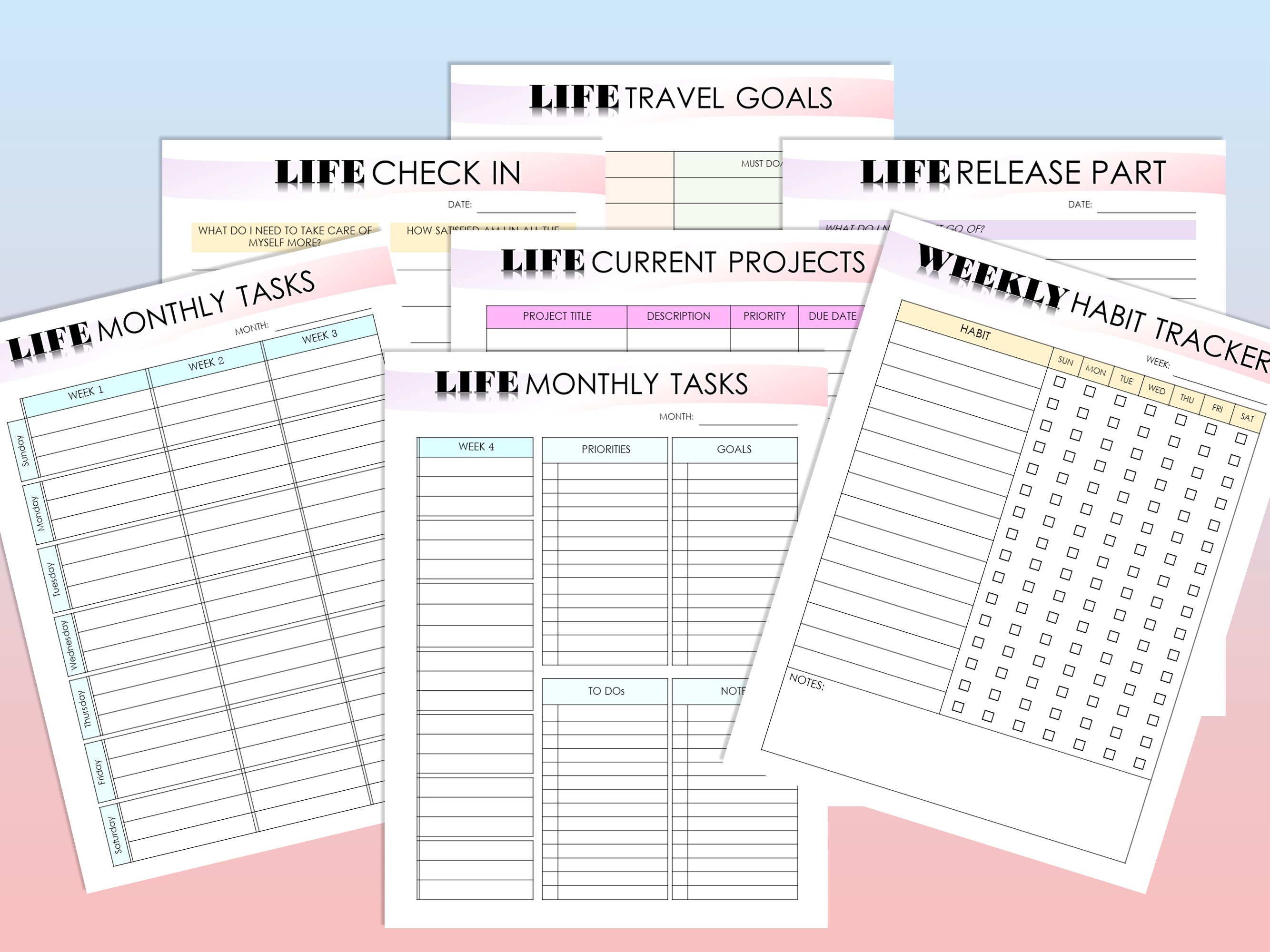 Life Balance Planner Self Care Self Improvement Journal - Etsy