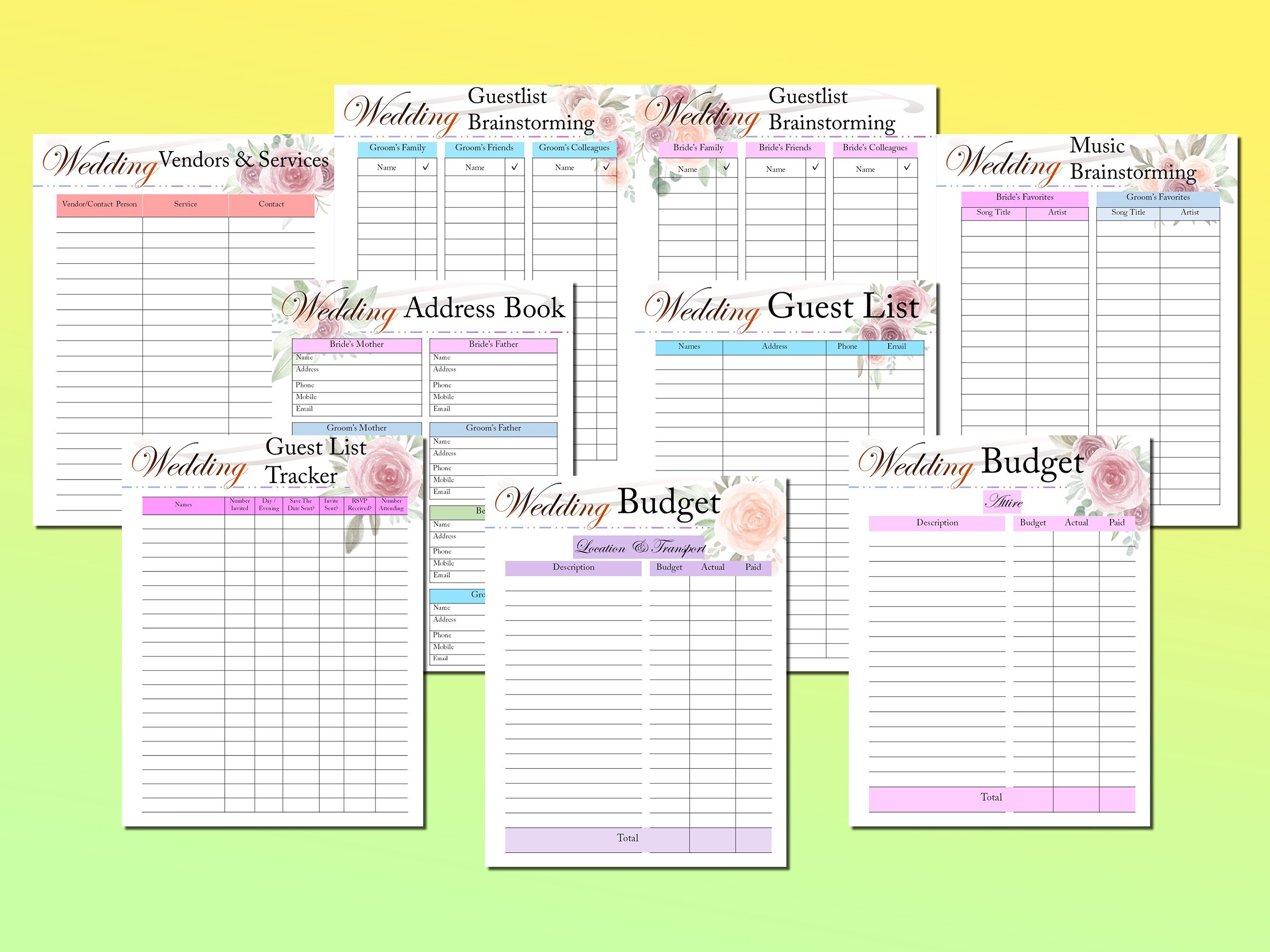 Wedding Planner Printable Wedding Organizer Digital Download | Etsy
