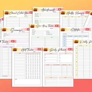 Youtube Planner Social Media Video Vlog Tracker Printable Business ...