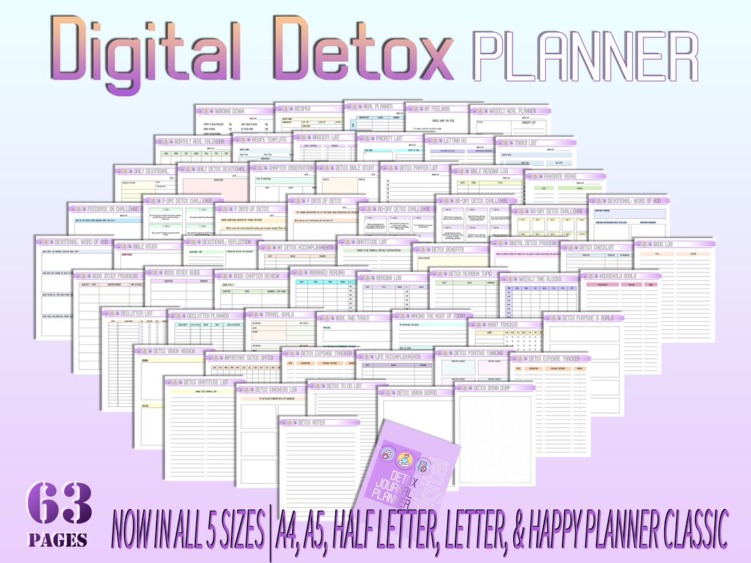 Digital Detox Diaries Workbook Journal Self Reflection Planner Self ...