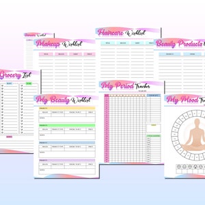Beauty Planner Skincare Printable Self Care Planner Digital Makeup Glow ...