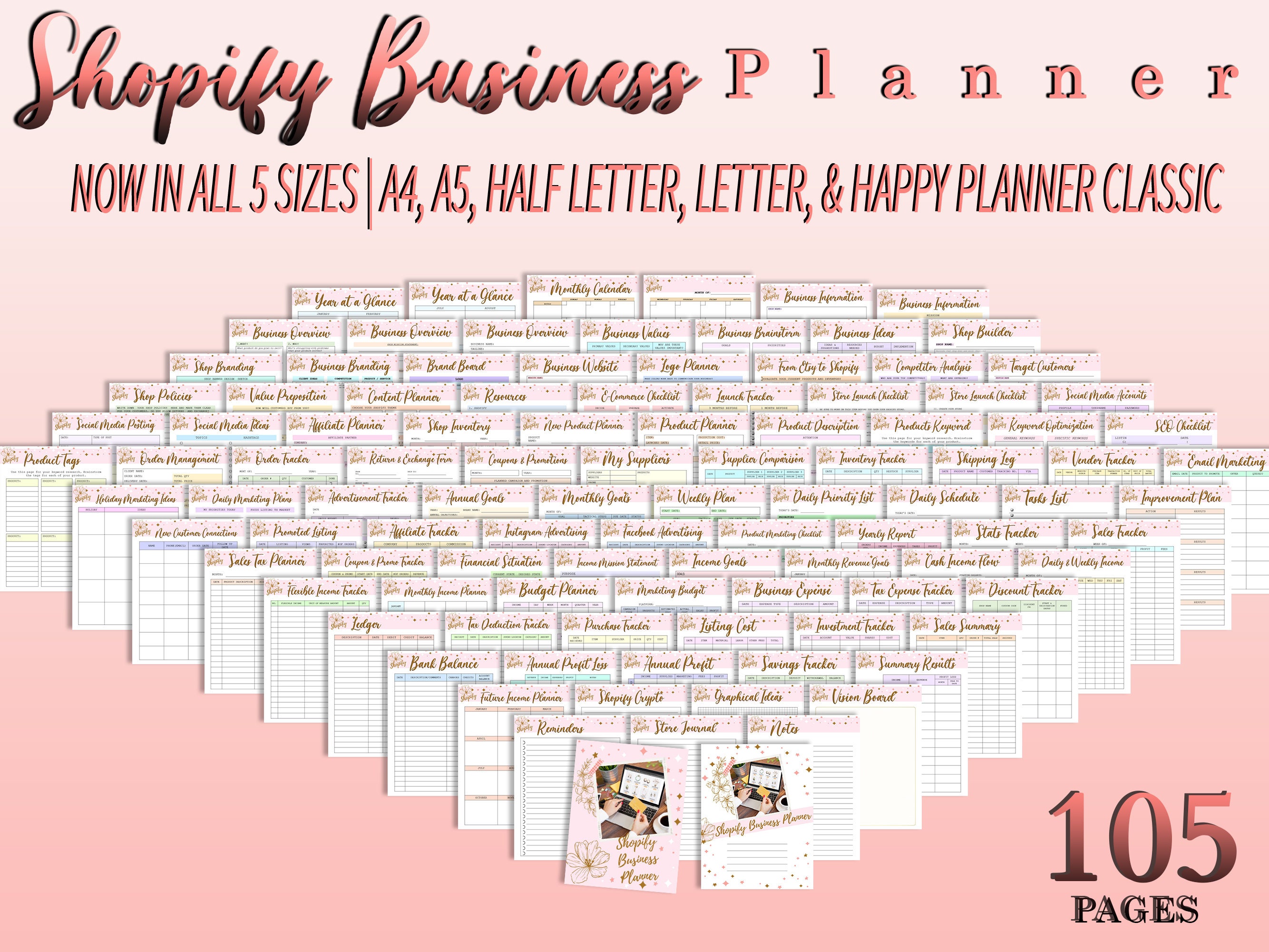 Shopify Store Business Planner Side Hustle Freelance Printable - Etsy