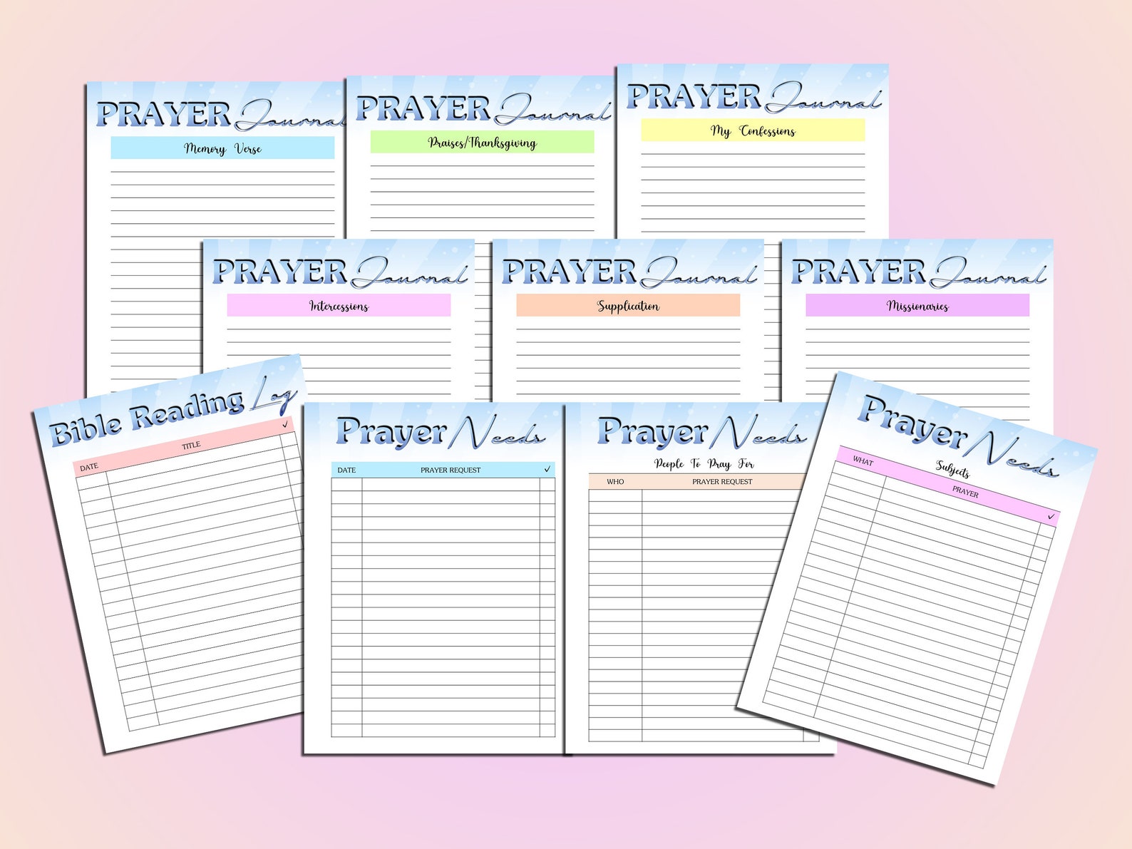 Bible Journaling Printable Bible Planner Prayer Sermons Scriptures ...