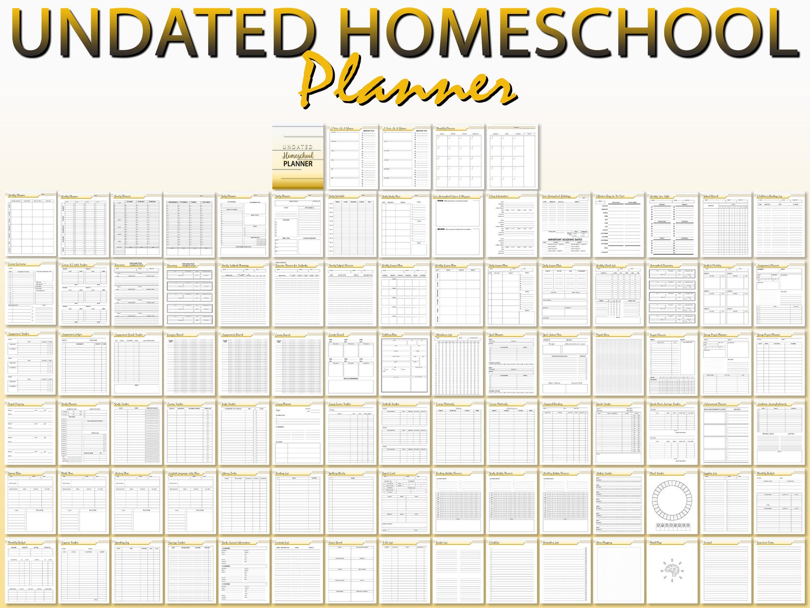 Homeschool Planner Printable Academic Digital Download Lessons - Etsy