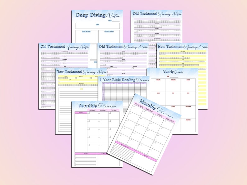 Bible Journaling Printable Bible Planner Prayer Sermons Etsy