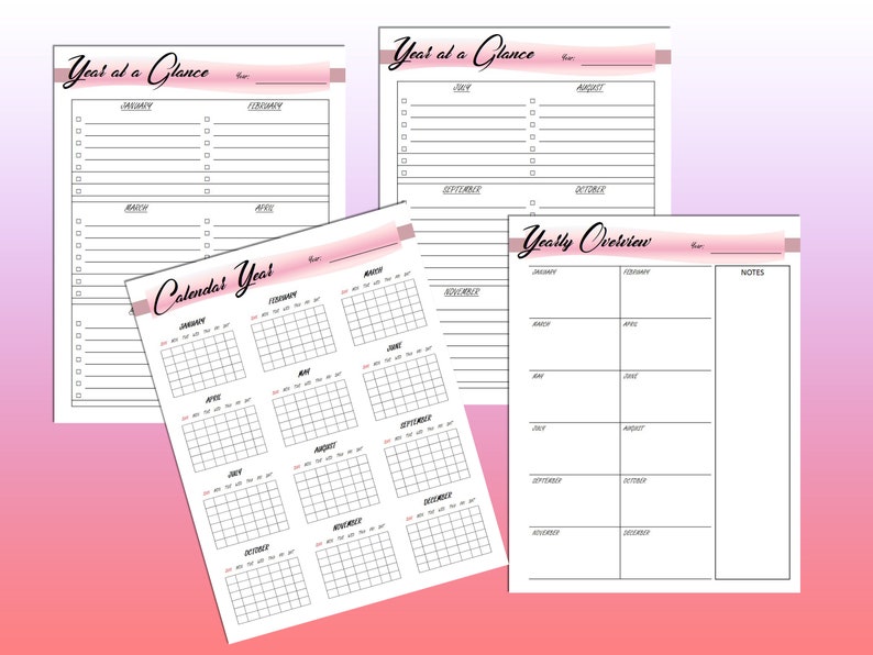 Undated Digital Planner Undated Calendar Printable Digital Download ...