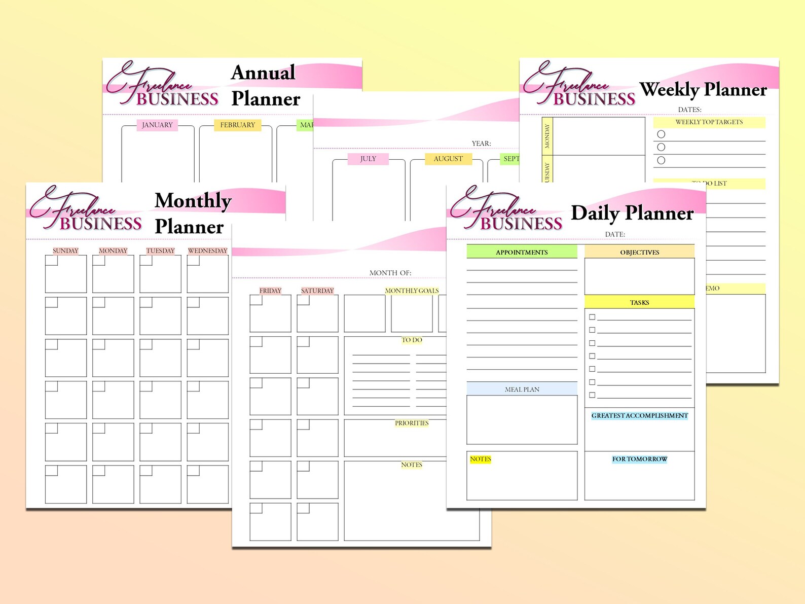 Freelance Business Planner Printable Solopreneur Digital | Etsy