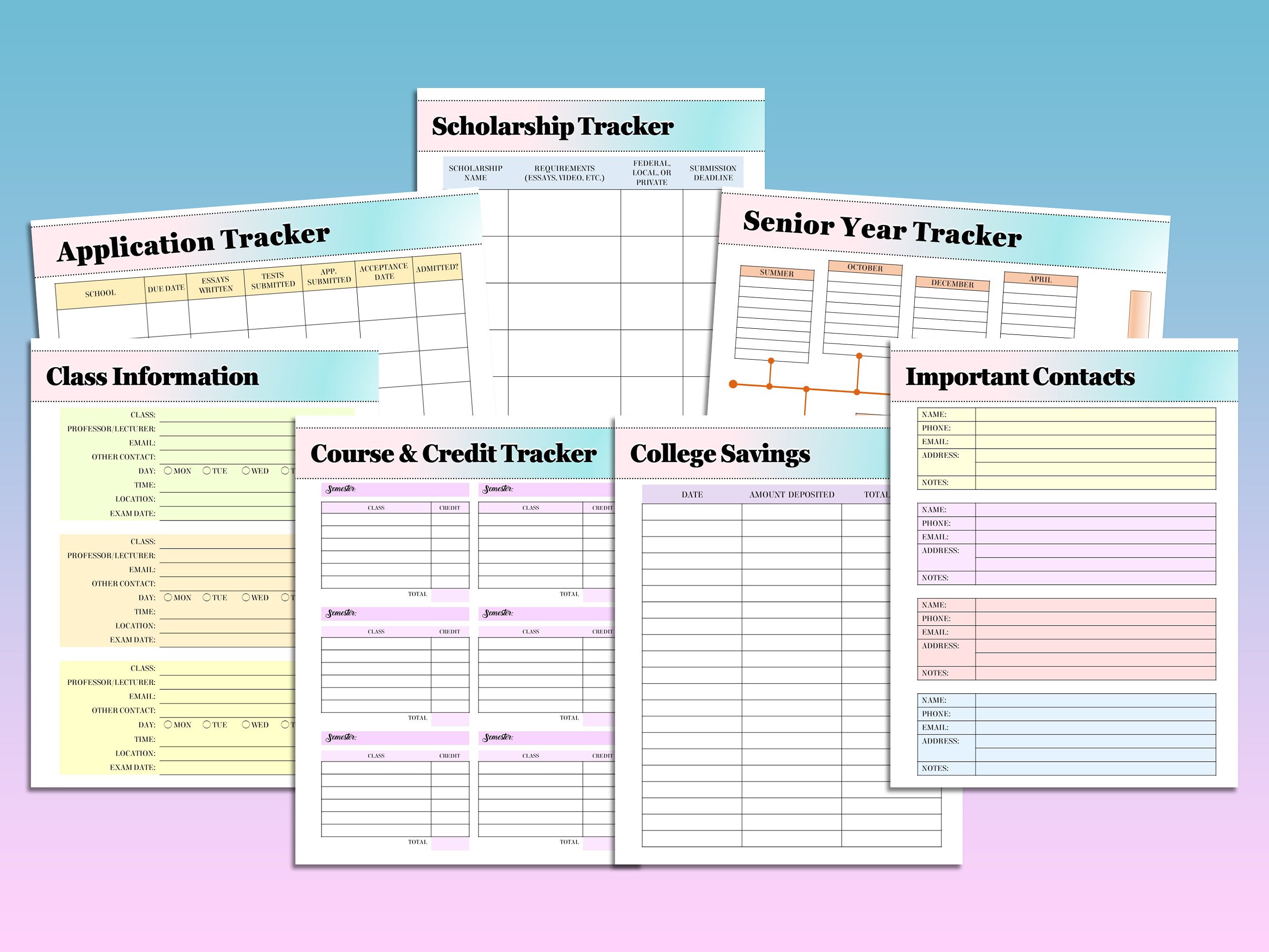 College Planning Checklist Printable Planner College Visit - Etsy
