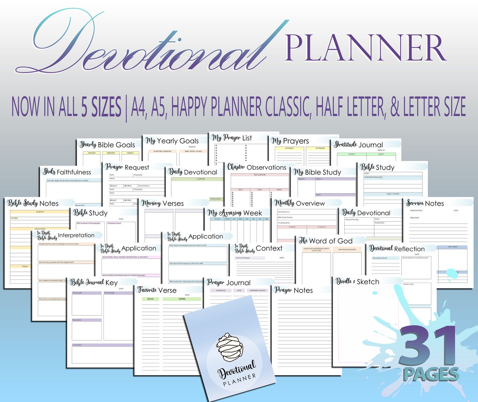 Devotional Journal Printable Bible Study Planner Prayer Journal ...