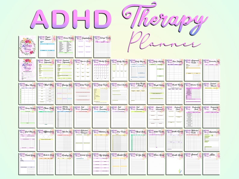 Ultimate ADHD Therapy Planner ADD Printable School Project Digital ...