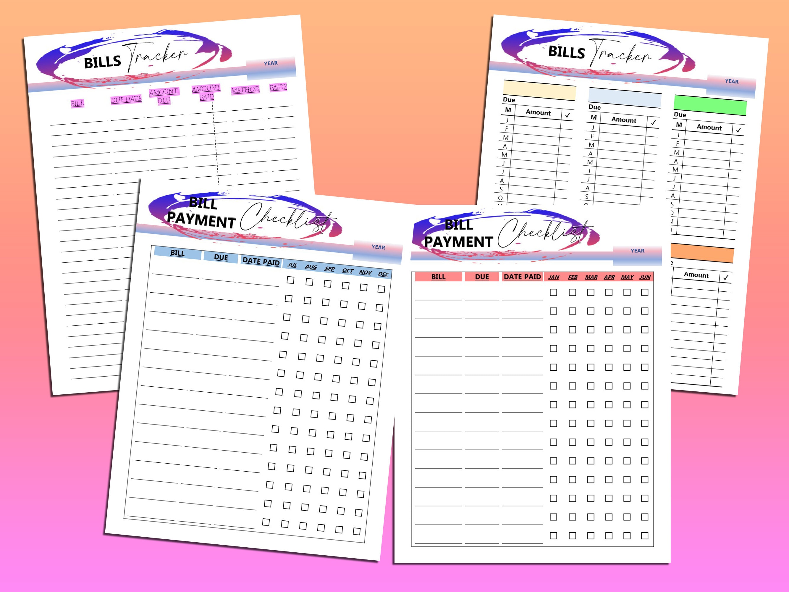 Bills Planner Printable Finance Digital Download Monthly Bill - Etsy ...