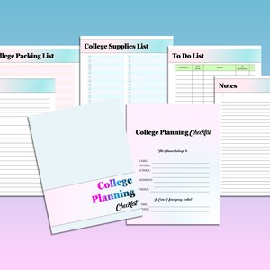 College Planning Checklist Printable Planner College Visit Student ...