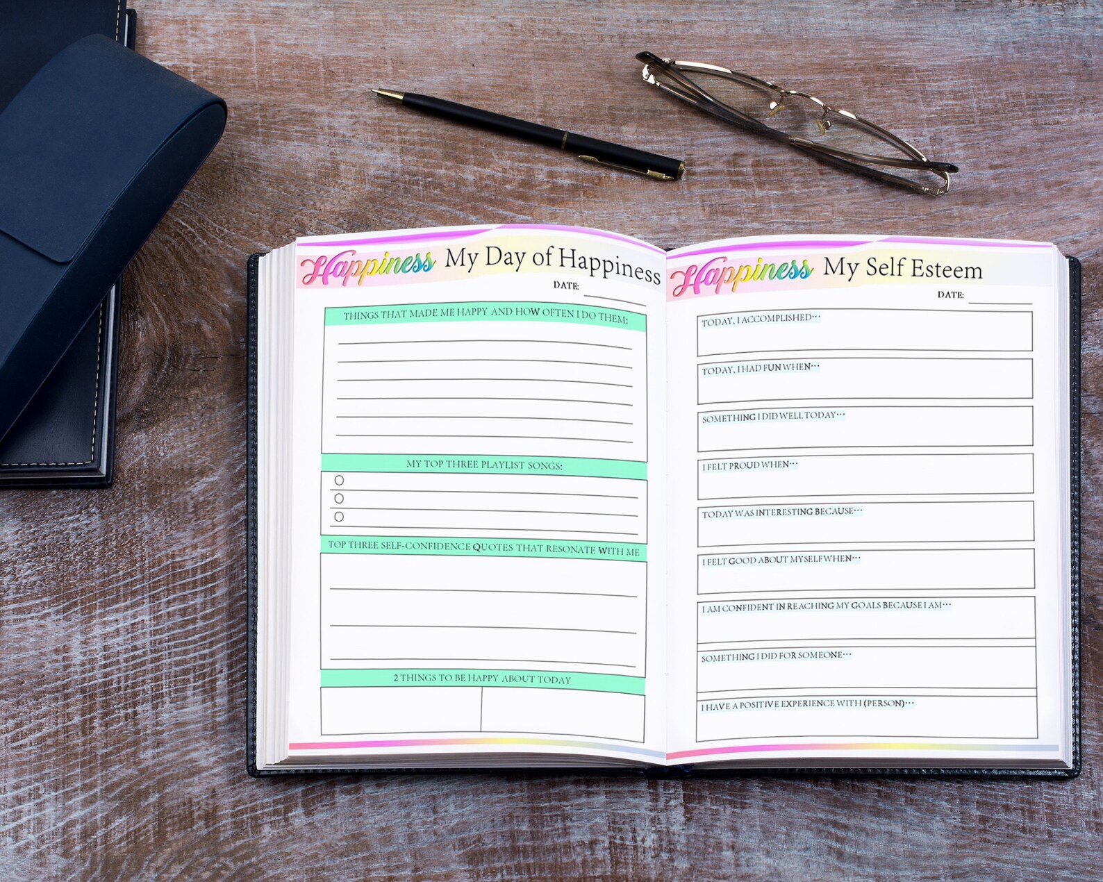 Happiness Planner Life Goals Self Care Journal Printable Digital ...