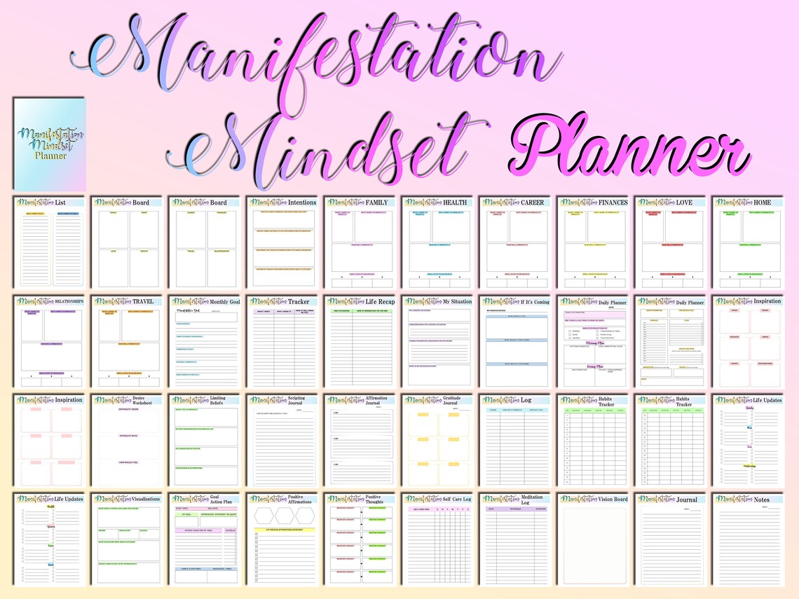 Manifestation Journal Intentions Planner Printable Law of - Etsy