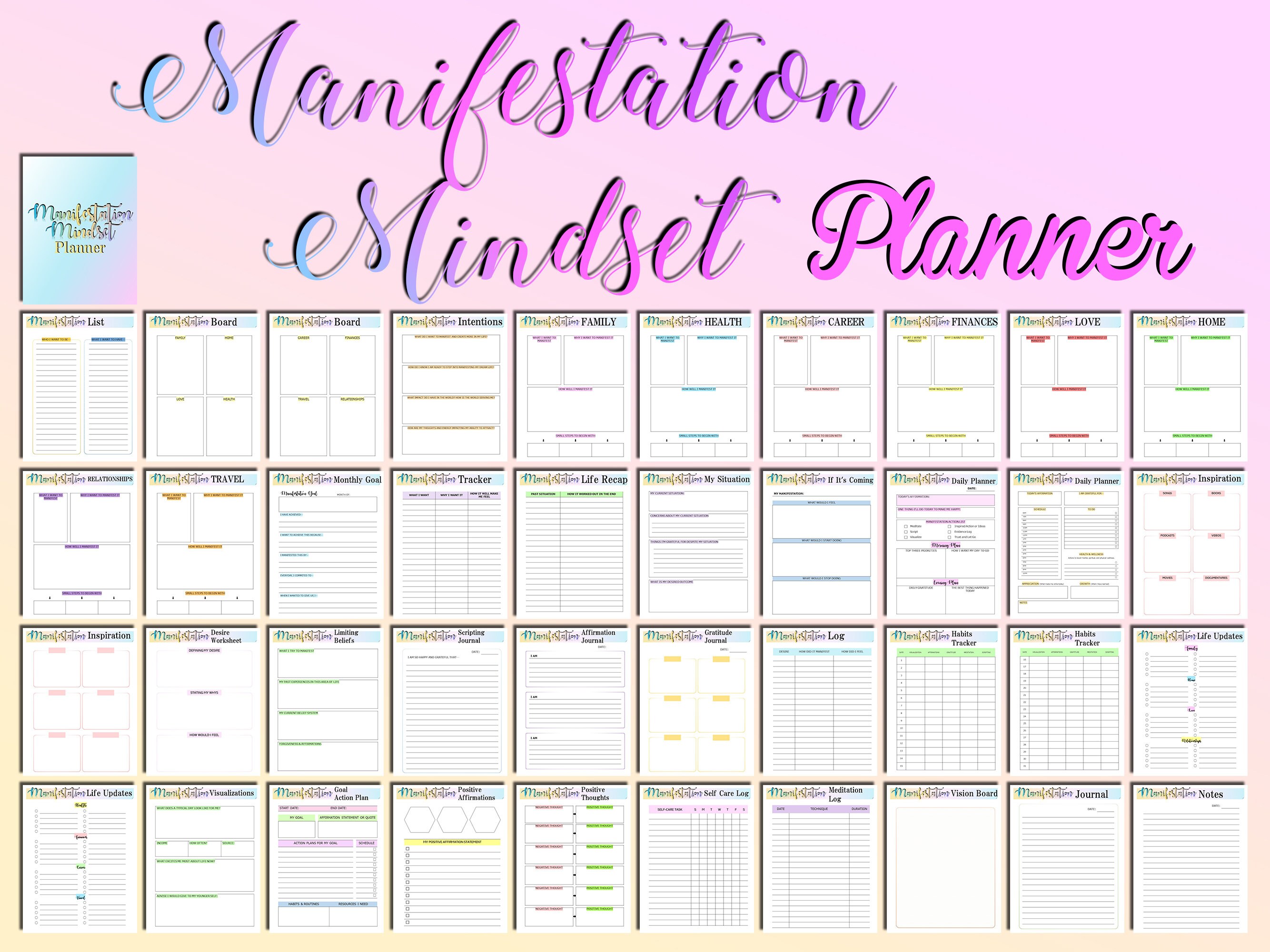 Manifestation Journal Intentions Planner Printable Law of - Etsy