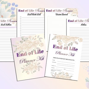 End of Life Planner Printable Final Preparations Emergency Funeral ...