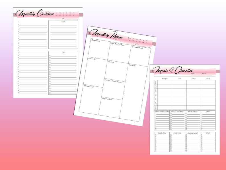 Undated Digital Planner Undated Calendar Printable Digital Download ...
