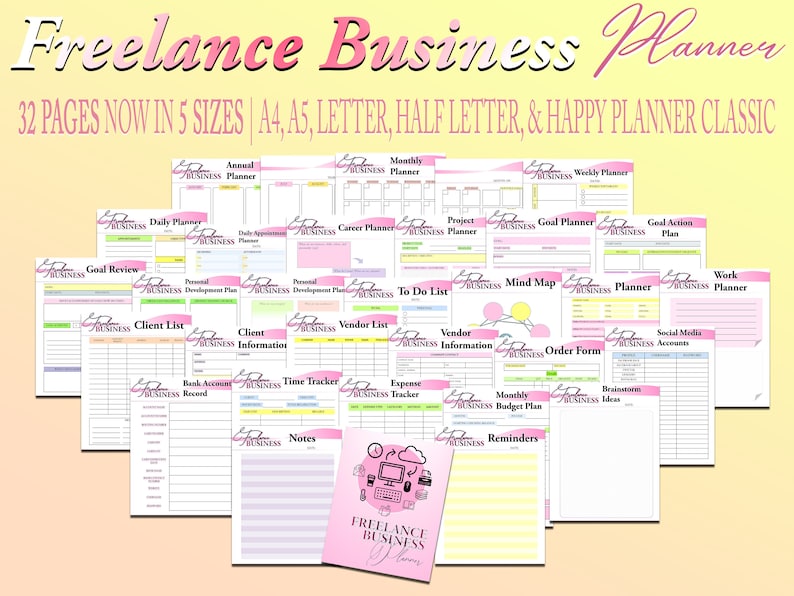Freelance Business Planner Printable Solopreneur Digital Download Work ...