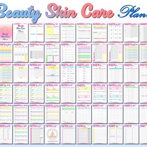 Beauty Planner Skincare Printable Self Care Planner Digital Makeup Glow ...
