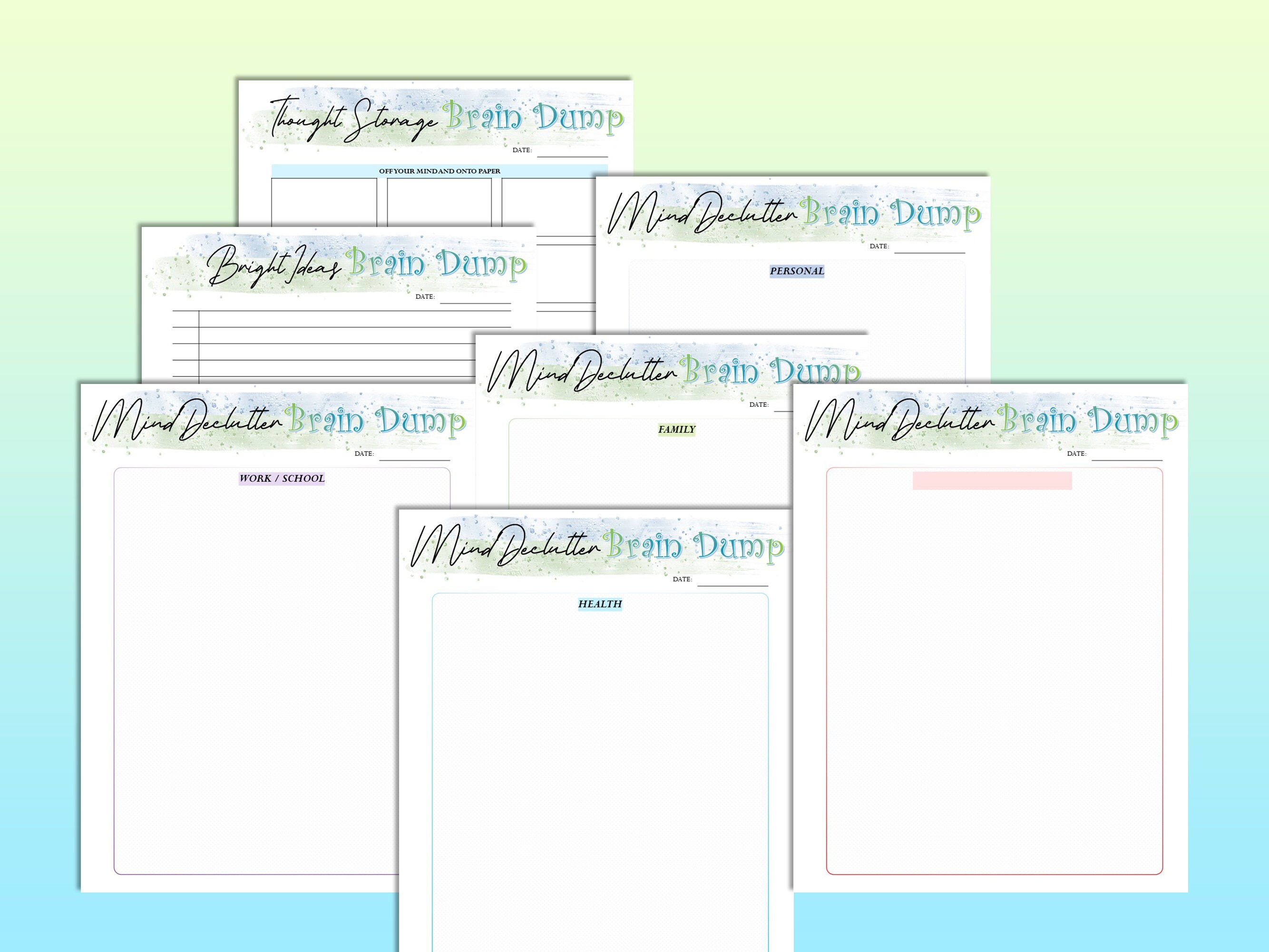 Productivity Planner Brain Dump Printable Thoughts Organizer Chaos ...