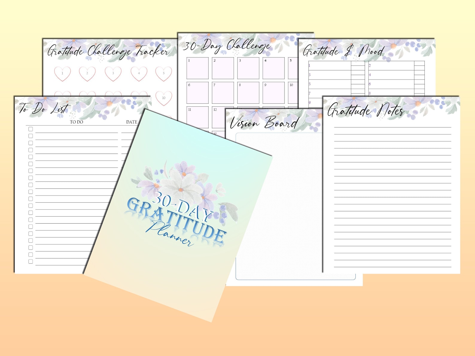 30 Day Gratitude Journal Printable Grateful Planner | Etsy