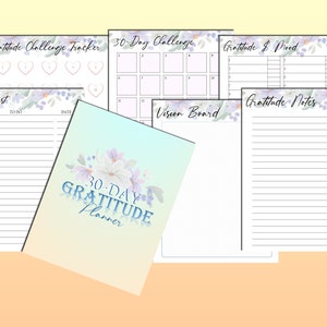 30 Day Gratitude Journal Printable Grateful Planner Mindfulness Digital ...