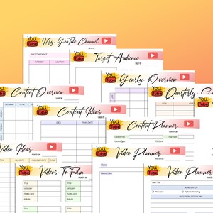 Youtube Planner Social Media Video Vlog Tracker Printable Business ...