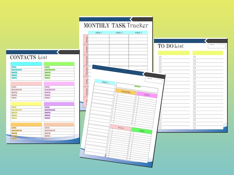 Productivity Planner Printable Daily Goal Tracker Digital - Etsy
