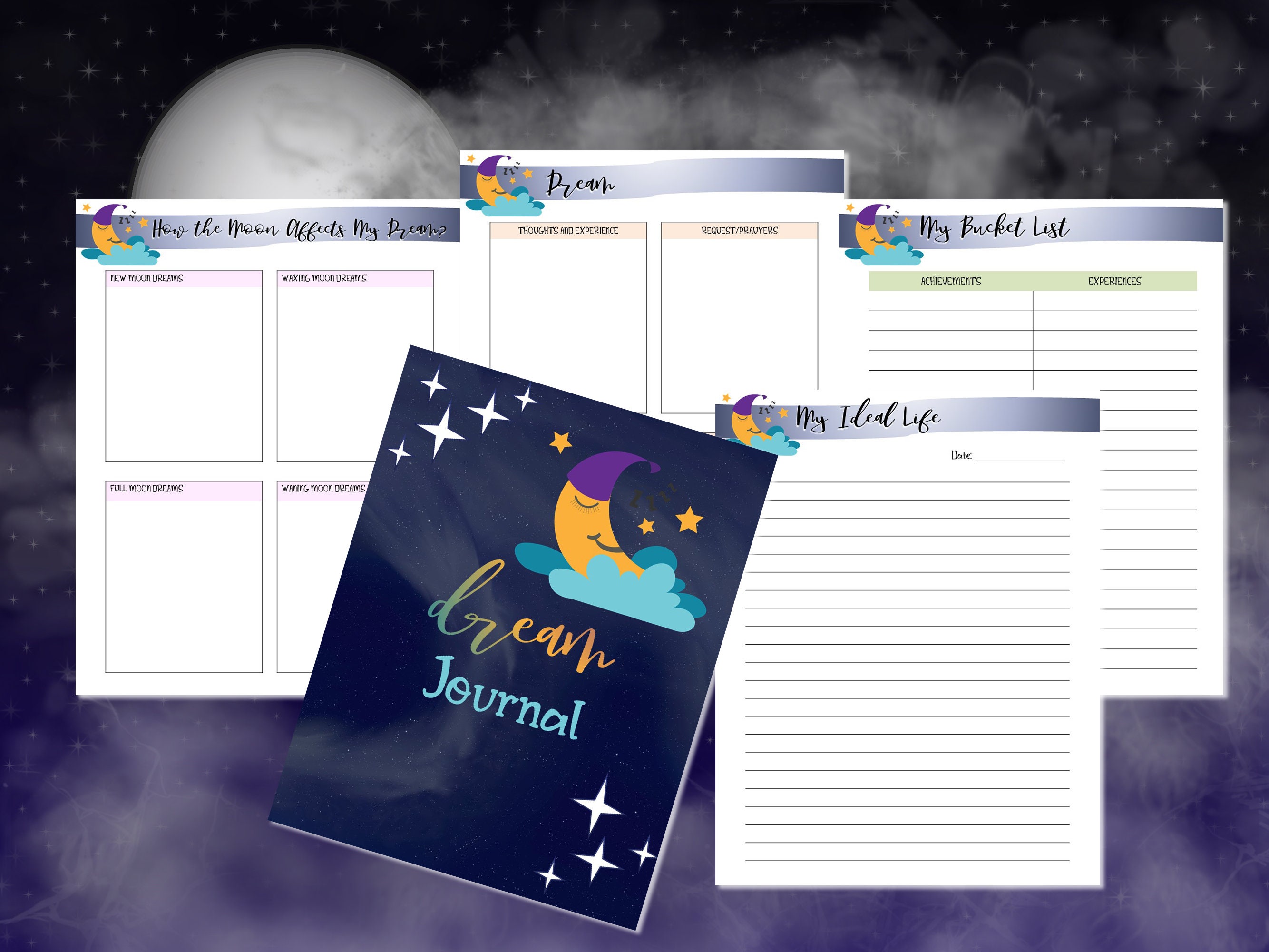 Dream Journal Dream Diary Printable Notebook Dreaming - Etsy