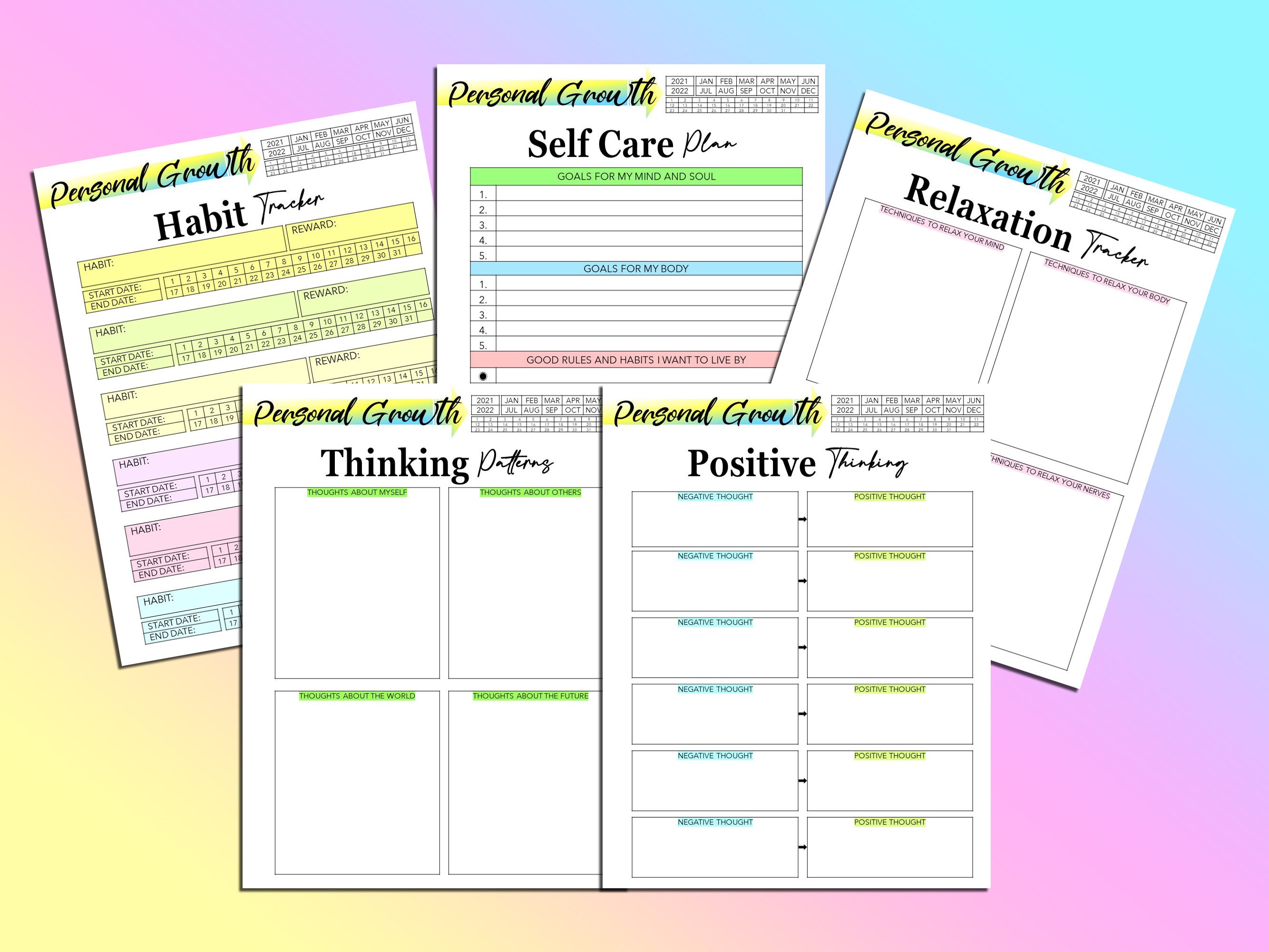 Personal Growth Journal Life Planner Printable Mental Health - Etsy UK