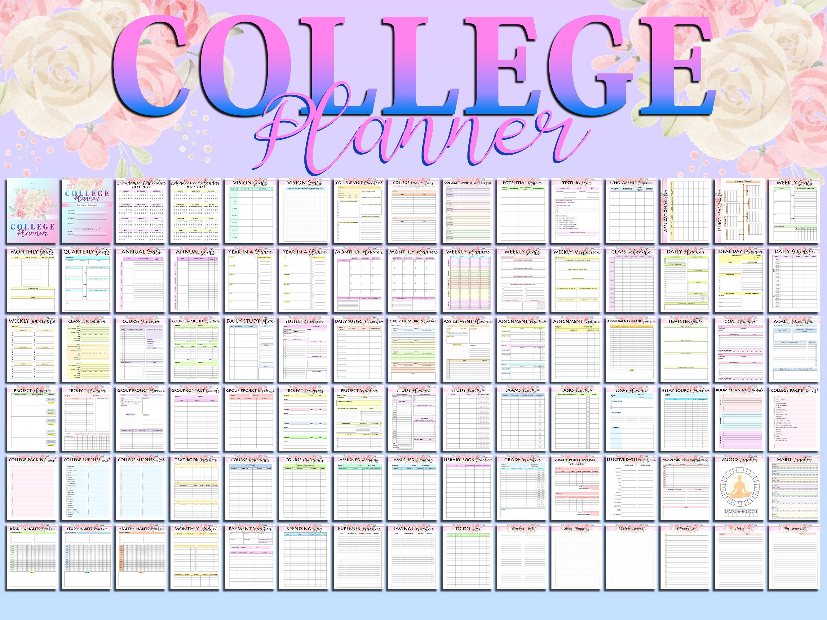 College Planner Printable Planning Visit Student Digital - Etsy