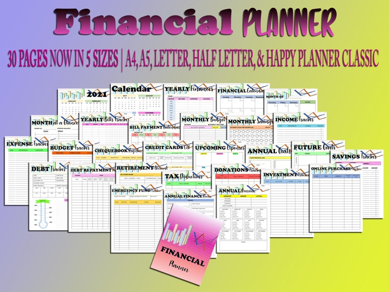 Financial Planner Printable Finance Digital Download Monthly - Etsy