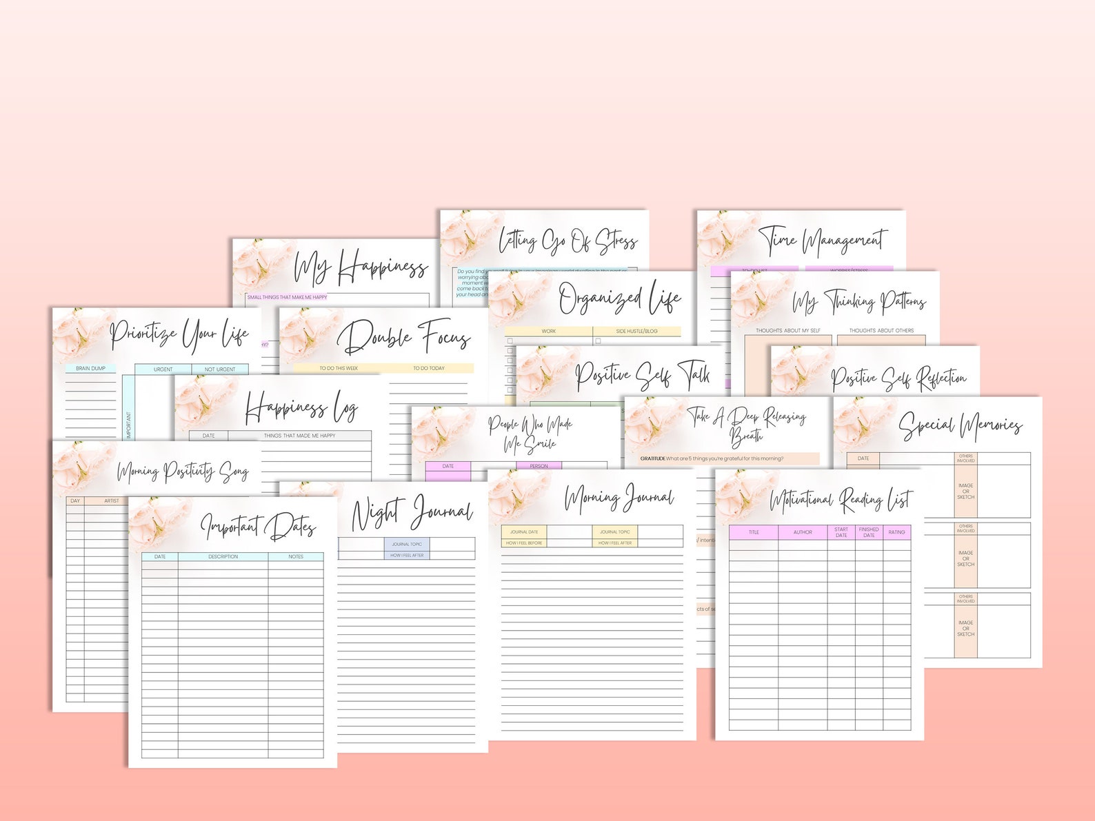 Wellness Journal Positivity Planner Happy Mindfulness Life | Etsy