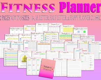 Weight Loss Journal Tracker Planner Workout Fitness Printable Digital ...